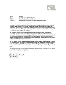 uil-2019-20_orientation_letter | Texas High School Athletic Directors ...